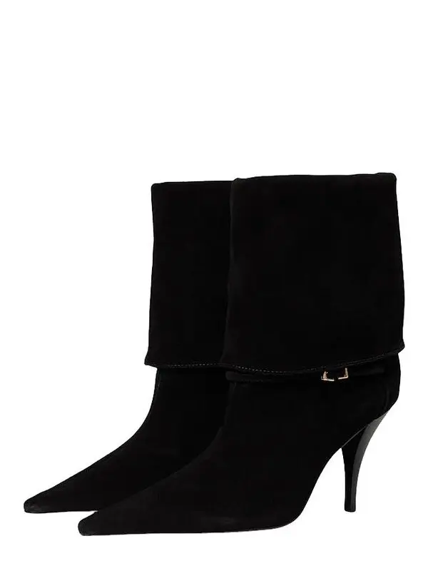 Schutz Rudy Buckle Stiletto Boots - Black