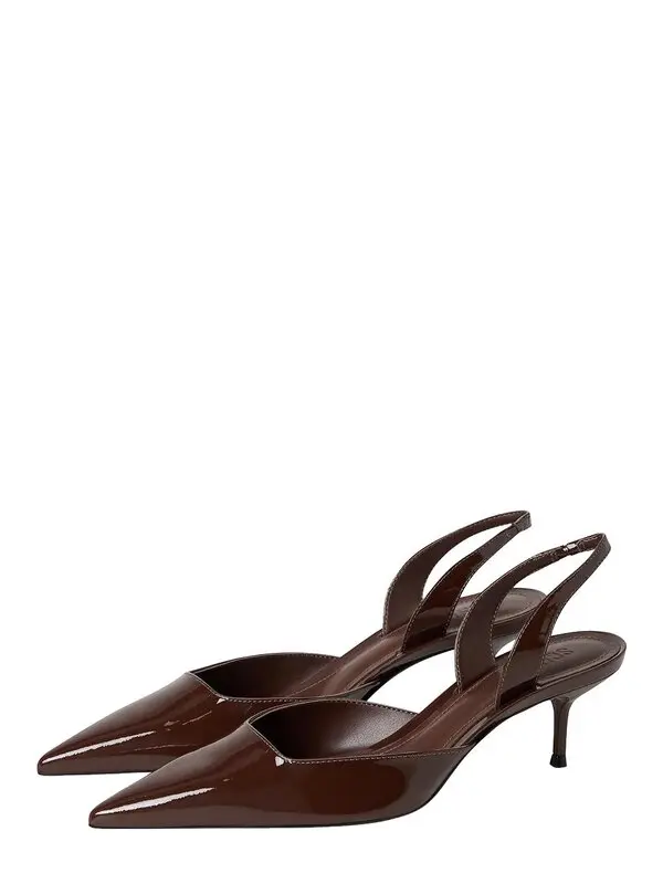 Schutz Paola Mid Slingback Stiletto Heel - Brown
