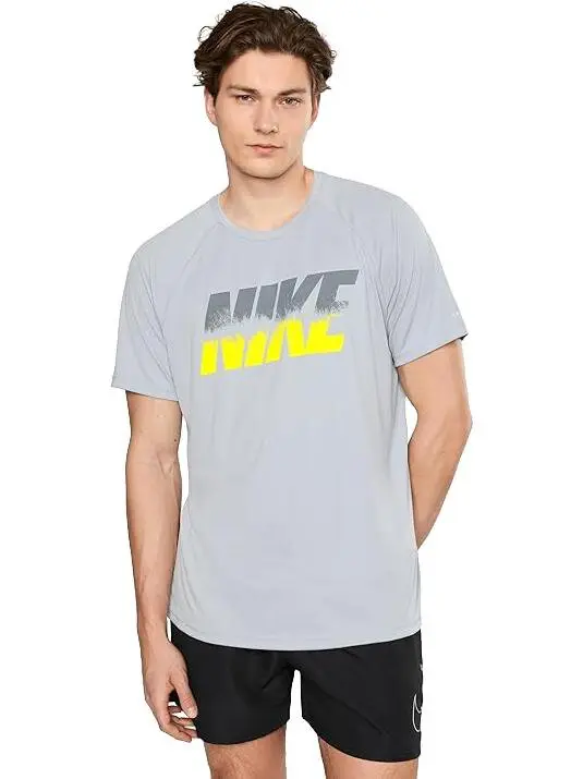 Nike Dri-fit Uv Short Sleeve Top - Gray