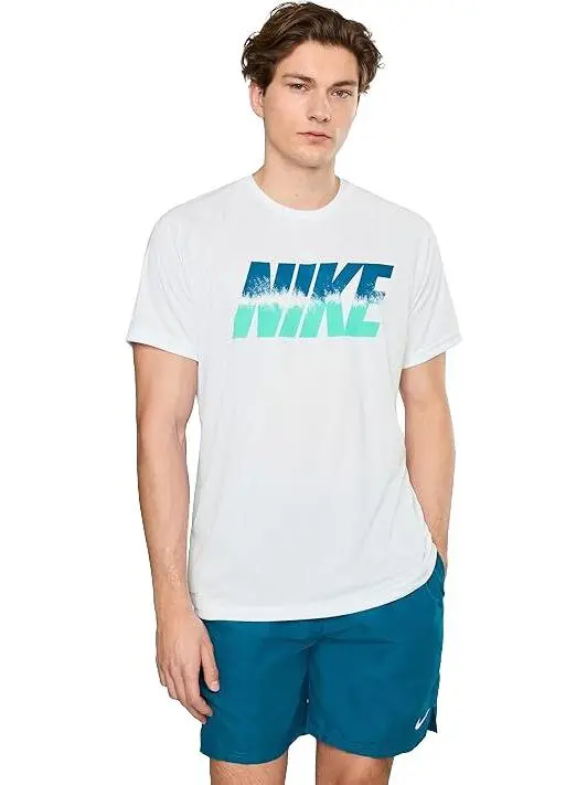 Nike Dri-fit Uv Short Sleeve Top - White
