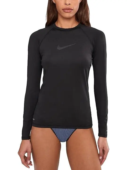 Nike Dri-fit Uv Long Sleeve Hydroguard Swimwear - Black