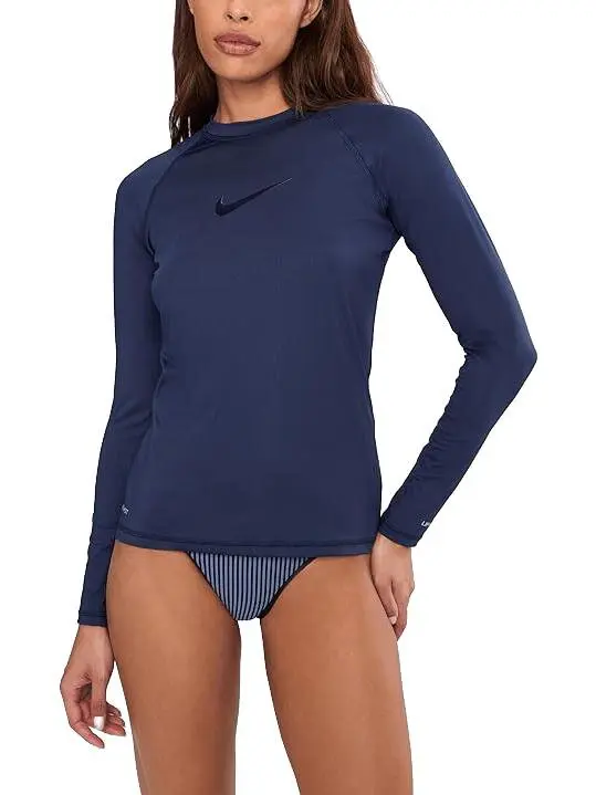 Nike Dri-fit Uv Long Sleeve Hydroguard Swimwear - Navy