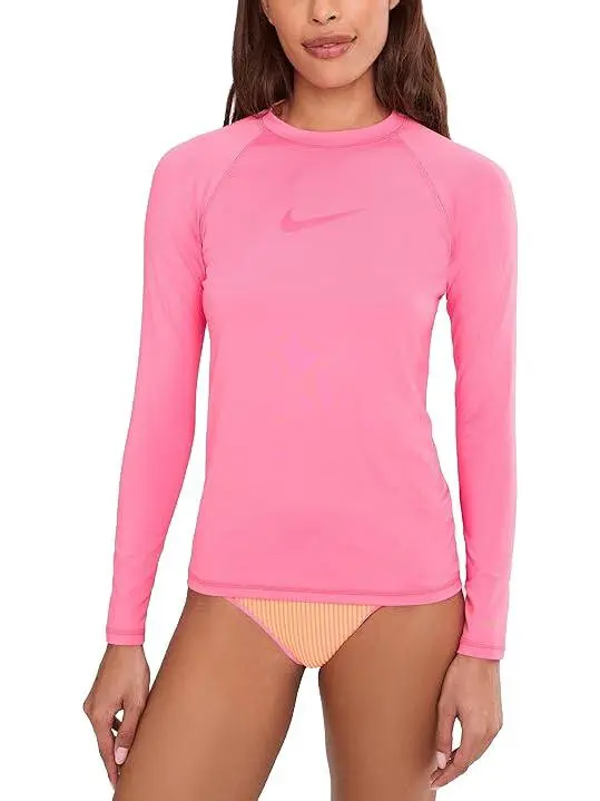 Nike Dri-fit Uv Long Sleeve Hydroguard Swimwear - Pink