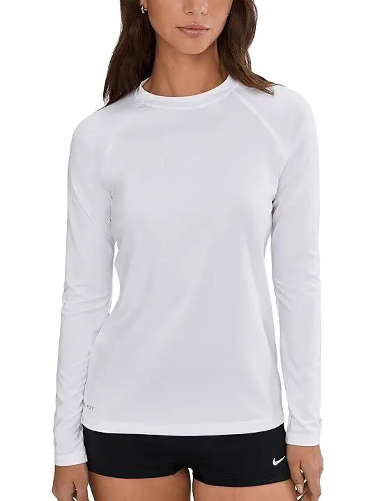 Nike Dri-fit Uv Long Sleeve Hydroguard Swimwear - White