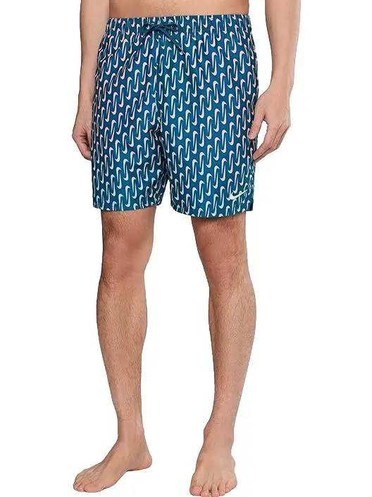 Nike Breaker Swoosh Link 7 Brief Lined Volley Swim Trunks - Blue