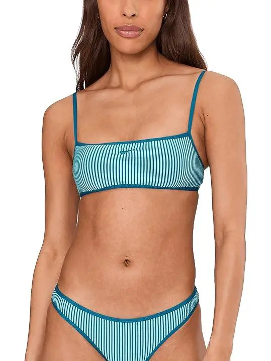 Nike Ripple Texture Bralette Bikini Top - Blue
