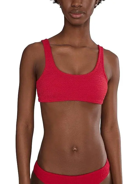 Nike Shoreline Pucker Bralette Bikini Top - Red