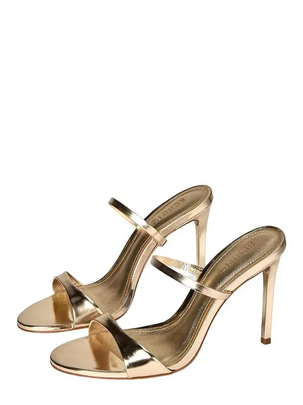 Schutz Jessica Mule Stiletto Sandals In Metallic - Multi