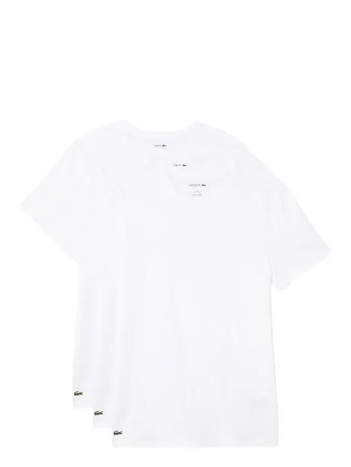 Lacoste 100% Cotton Slim Fit Crew-neck T-shirt 3-pack T Shirt - White