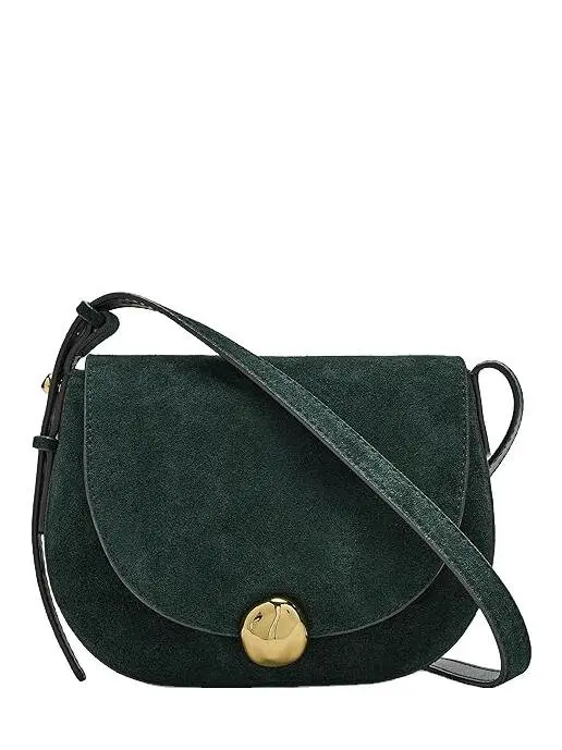 Madewell Suede Dakota Saddle Crossbody Bag - Blue