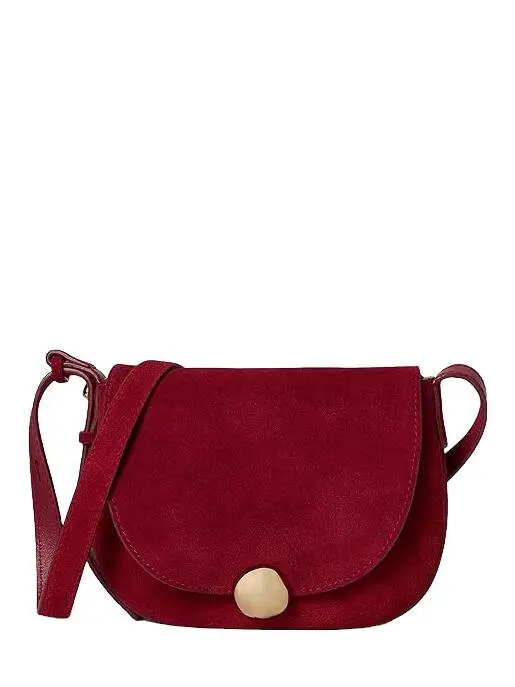 Madewell Suede Dakota Saddle Crossbody Bag - Red