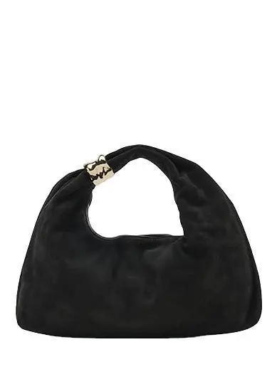 Madewell Suede Hand Held Ring Pouch Shoulder Handbag - Black
