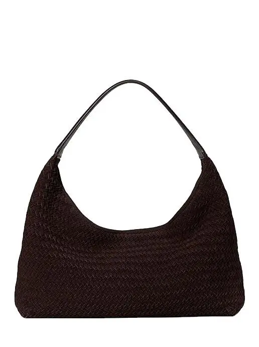 Madewell Suede Woven Slouchy Shoulder Bag - Brown