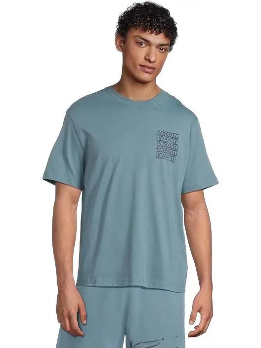 Lacoste Classic Fit Distorted Graphic T-shirt T Shirt /green - Navy
