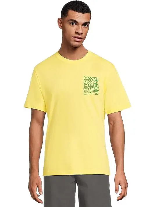 Lacoste Classic Fit Distorted Graphic T-shirt T Shirt /green - Yellow