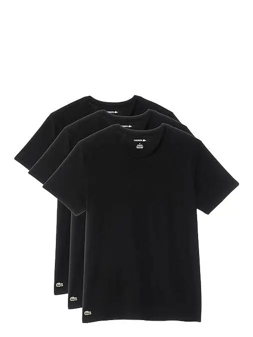 Lacoste 100% Cotton Regular Fit Crew-neck T-shirt 3-pack T Shirt - Black