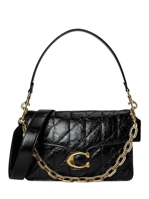 COACH Quilted Chain Tabby Shoulder Bag - Black