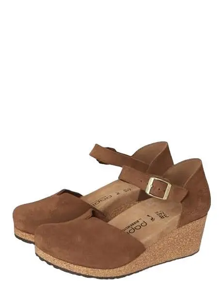 BIRKENSTOCK Papillio Mary Wedge Sandal Suede - Brown
