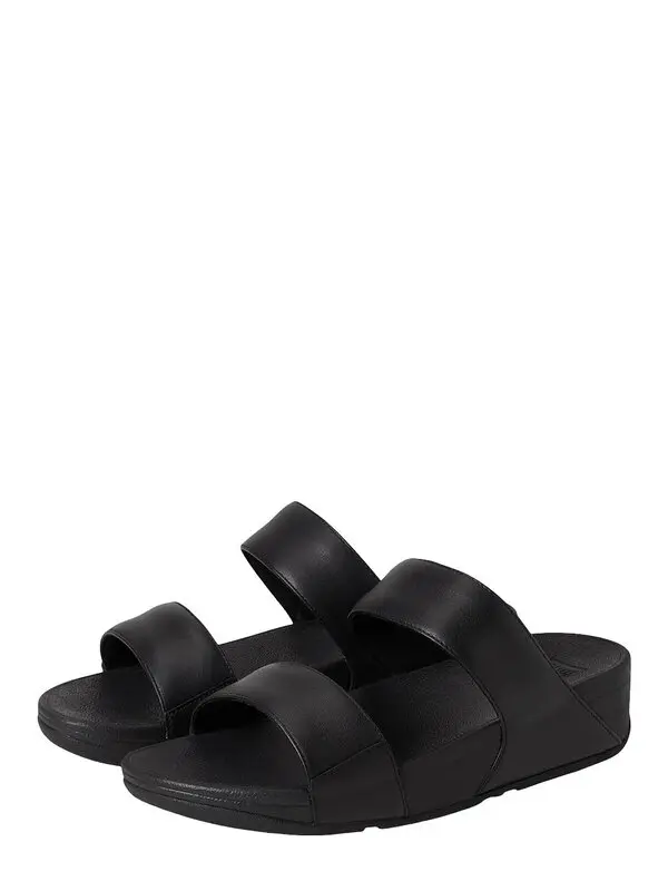 Fitflop Lulu Leather Wedge Slides - Black