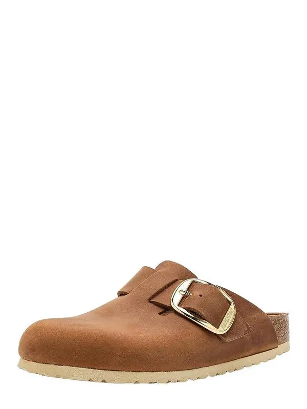 BIRKENSTOCK Boston Big Buckle Oiled Leather Clogs - Tan