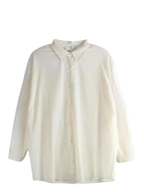 AMOMENTO Semi-sheer Long-sleeve Shirt - White