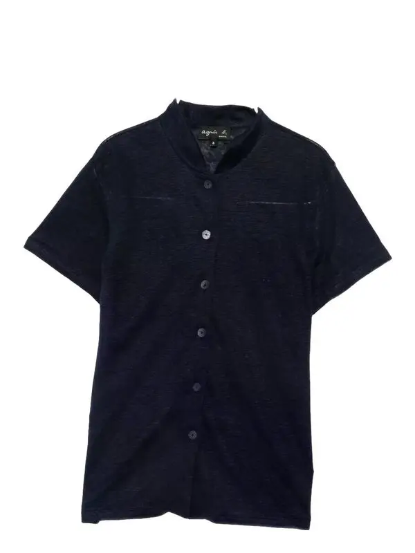 AGNES B. Navy Short Sleeve Shirt - Blue