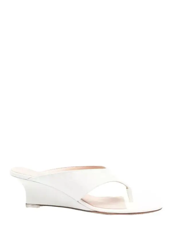 STUART WEITZMAN Vinnie Thong Wedge Sandals - White