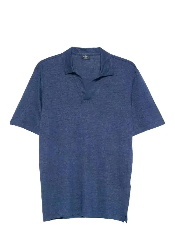 BARBA NAPOLI Short-sleeved Polo-collar T-shirt - Blue