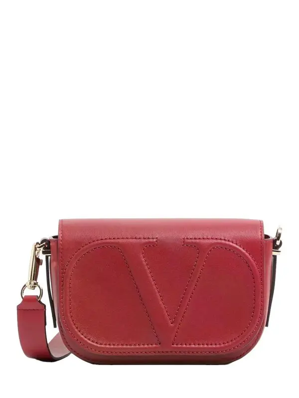 Valentino Garavani Vlogo Walk Small Shoulder Bag In Calfskin - Red
