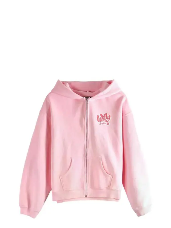 WILLY CHAVARRIA Logo Print Zip-up Hoodie - Pink