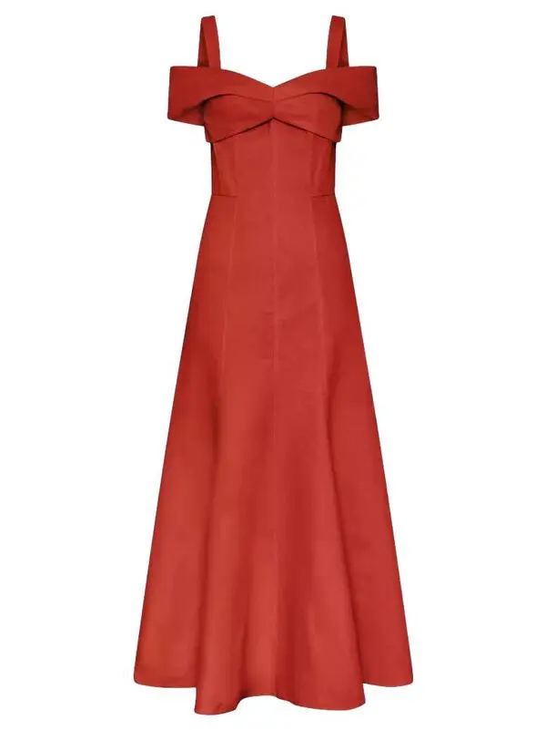 NICHOLAS Ivana Off-shoulder Midi Dress - Red