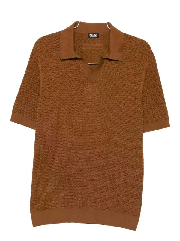 Zegna Waffle-knit T-shirt - Brown