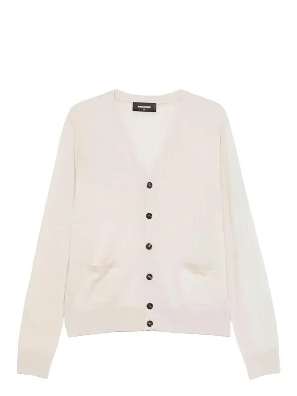 Dsquared2 Buttoned V-neck Cardigan - Neutrals