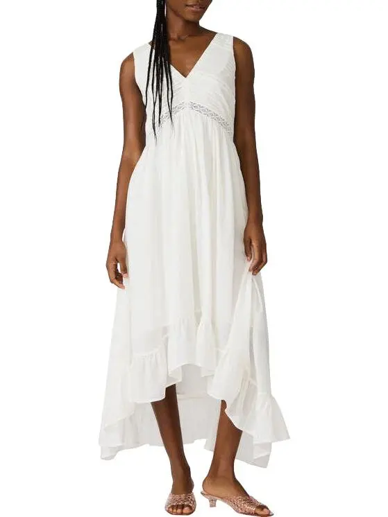 Steve Madden Miah Lace Trim High-low Maxi Dress - Antique