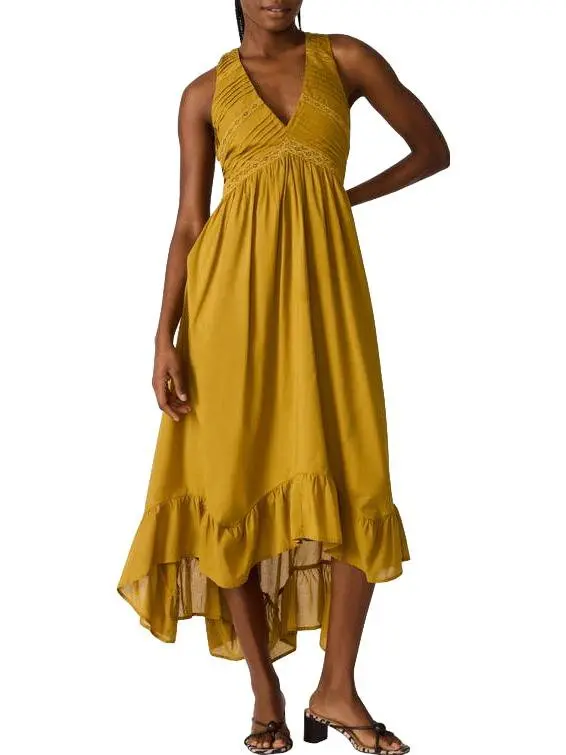 Steve Madden Miah Lace Trim High-low Maxi Dress - Thyme Green