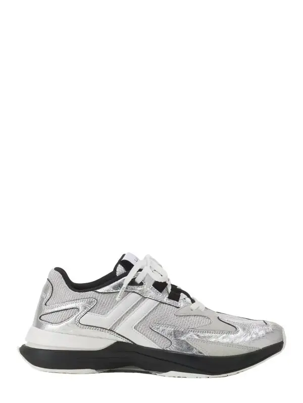 LANVIN Metallic Paneled Sneakers - Silver