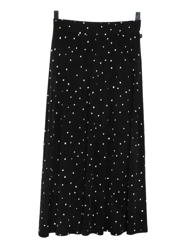 AGNES B. Midi Skirt With Polka Dot Print - Black