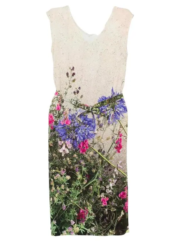 AGNES B. Floral Print Midi Dress - Neutrals