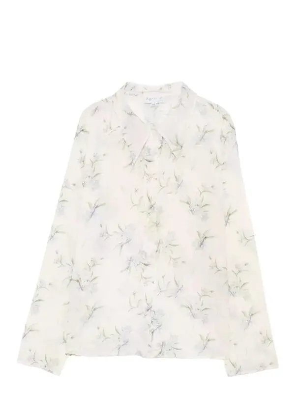 AGNES B. Floral Print Shirt - Neutrals