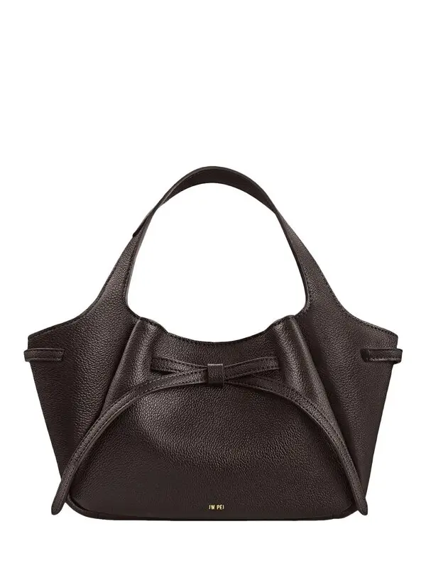 Jw Pei Mabel Soft Bow Faux Leather Tote - Dark Brown