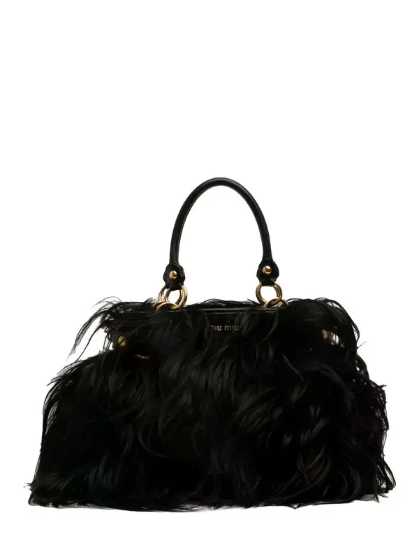 Miu Miu Fur Handbag - Black