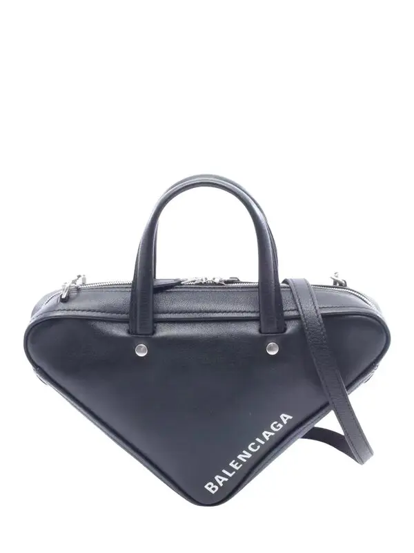 Balenciaga Leather Triangle Duffle Bag Satchel - Black