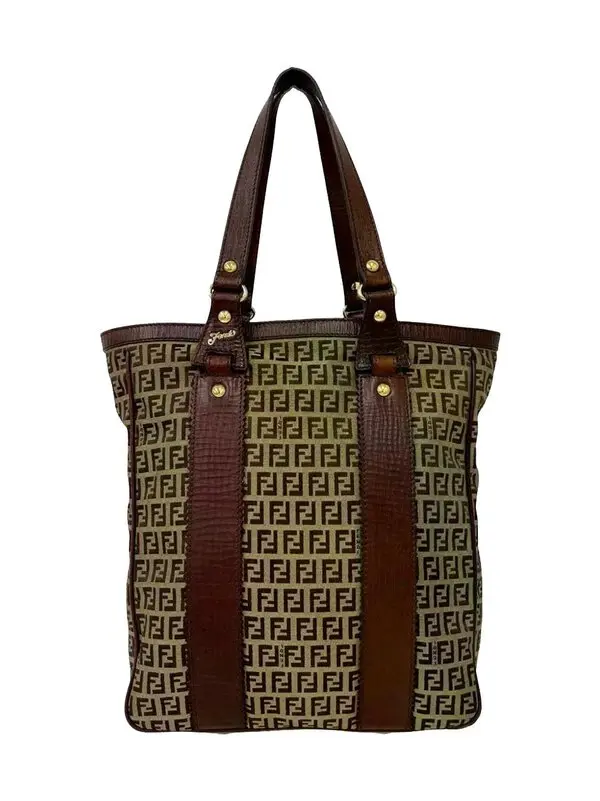 Fendi Zucchino Canvas Tote Bag - Brown