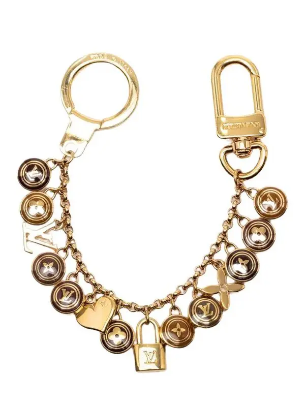 LOUIS VUITTON Tone Metal Enamel Pastilles Bag Charm Key Chain - Gold