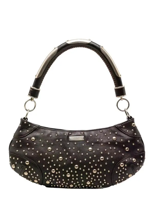 Burberry Studded Calfskin Cadet Satchel - Black