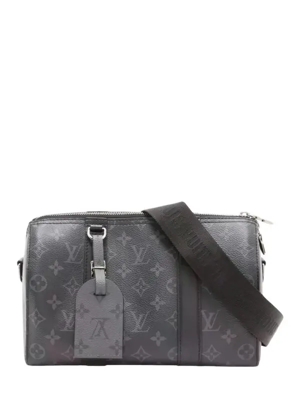 LOUIS VUITTON Monogram Eclipse City Keepall Crossbody Bag - Black