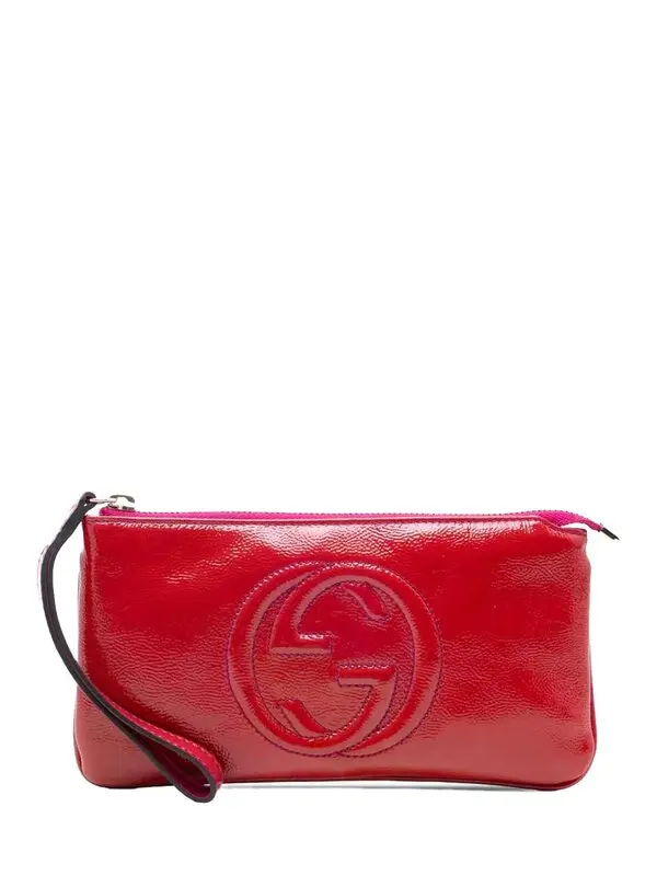 Gucci Patent Leather Soho Wristlet Pouch - Pink