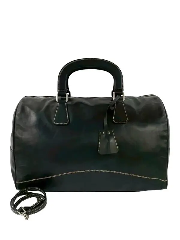 Prada Soft Calf Boston Bag Satchel - Black