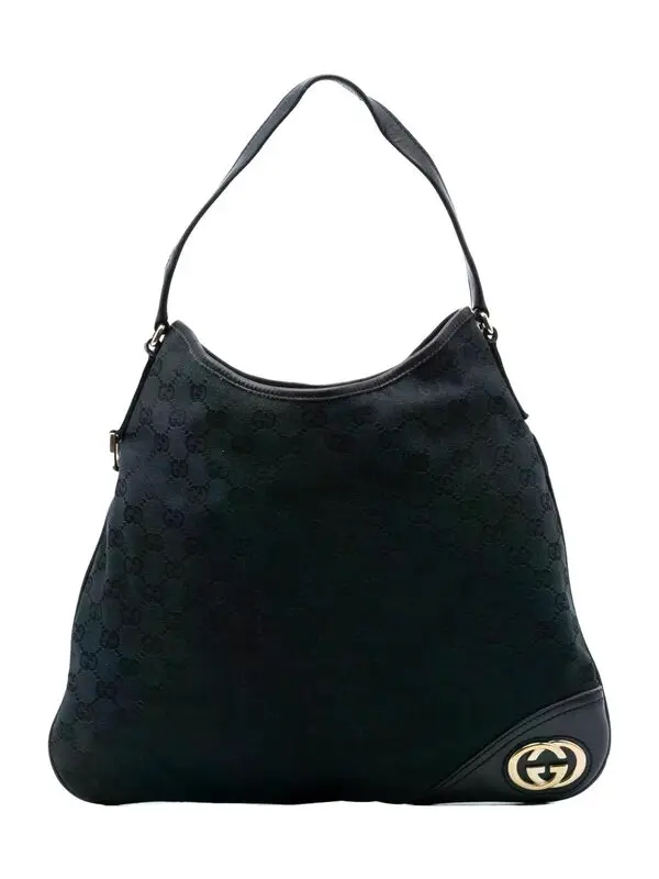 Gucci Gg Canvas New Britt Hobo Bag - Blue