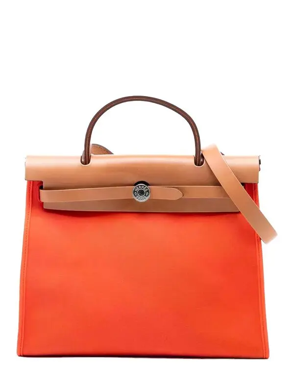 Hermès Toile Herbag Zip 31 Satchel - Orange